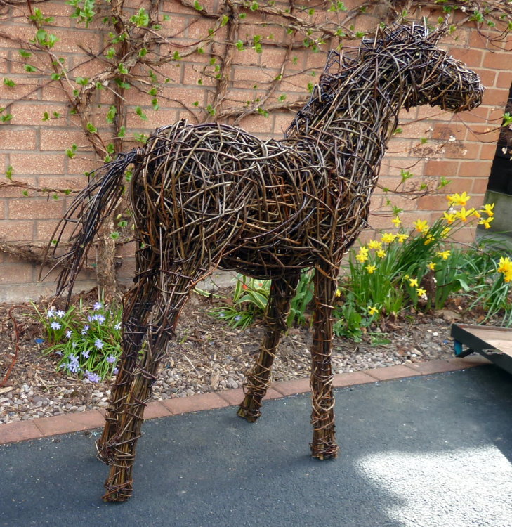 Donkey & Unicorn: Willow animal sculptures
