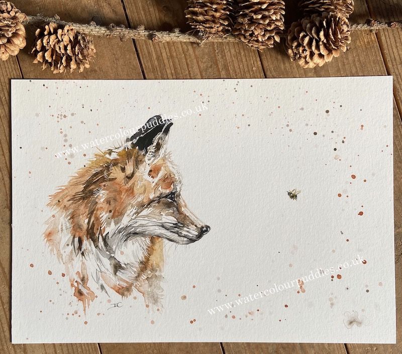 Watercolour Puddles: Fox and Bee Limited Edition
