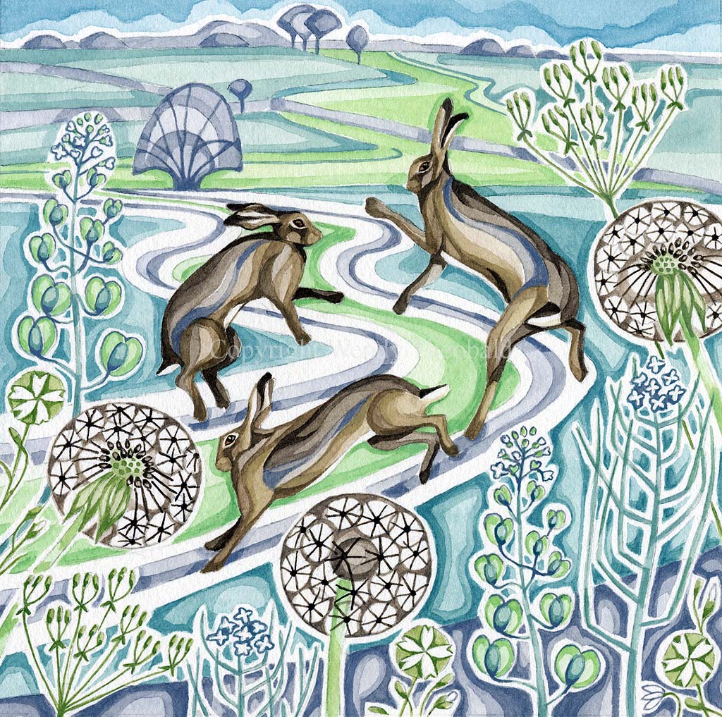 Wendy Theobald Wildlife Artist and Illustrator: Leaping Hares
