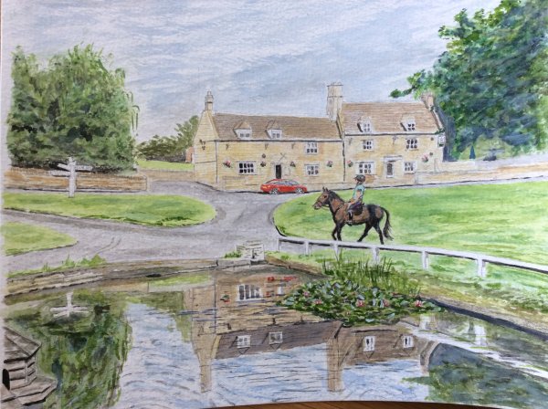 The Exeter Arms and duck house, Barrowden, Rutland: Oakham Art Group