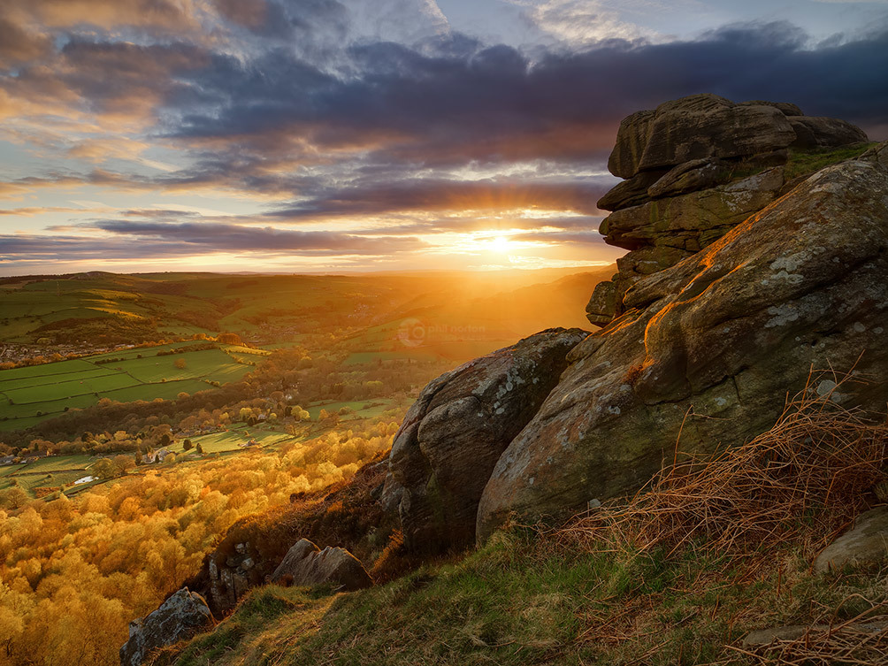 Curbar Edge Sunset II: Phil Norton Photography